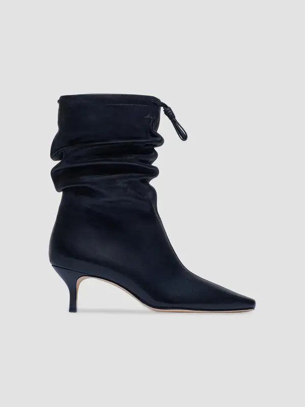 Bernardo Mazzi 57mm Scrunch Suede Booties - Black