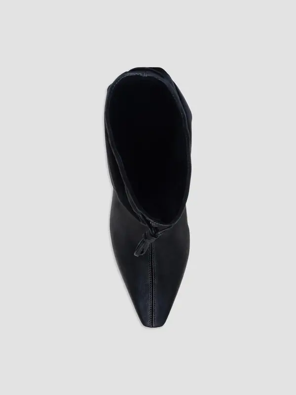 Bernardo Mazzi 57mm Scrunch Suede Booties - Black