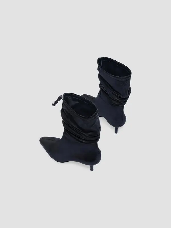 Bernardo Mazzi 57mm Scrunch Suede Booties - Black