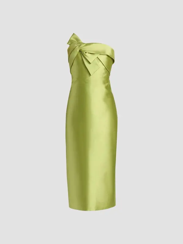 Theia Aliana Strapless Mikado Cocktail Dress - Herbal Drift