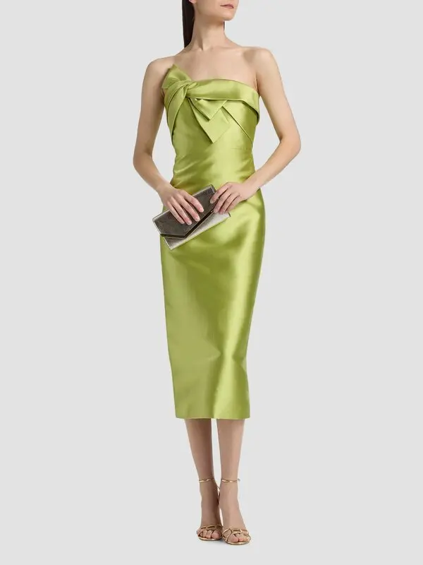 Theia Aliana Strapless Mikado Cocktail Dress - Herbal Drift
