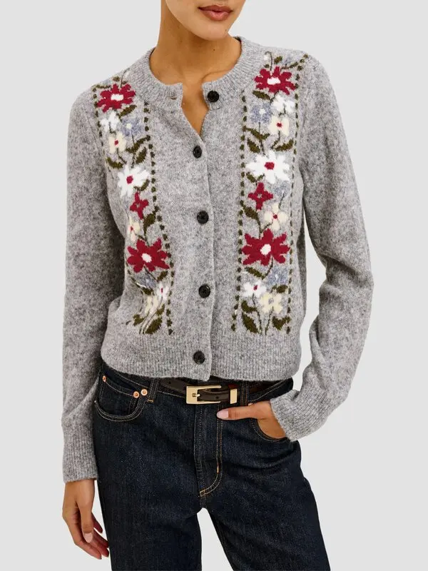 Rails Millie Floral Crewneck Cardigan