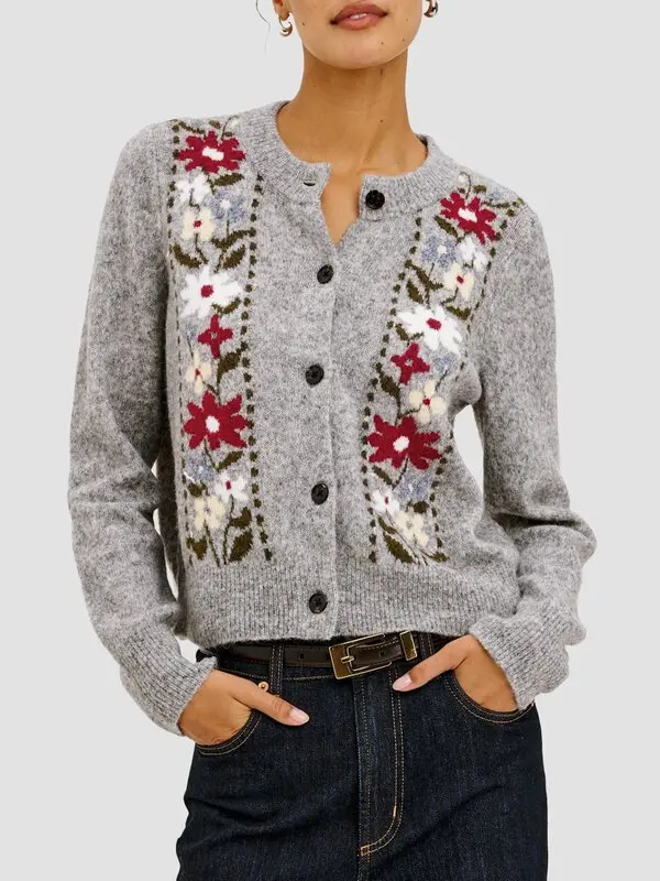 Rails Millie Floral Crewneck Cardigan