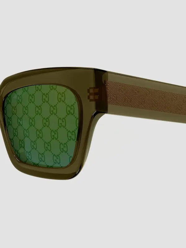 Gucci Monogram Wirecore 53mm Rectangular Sunglasses - Green