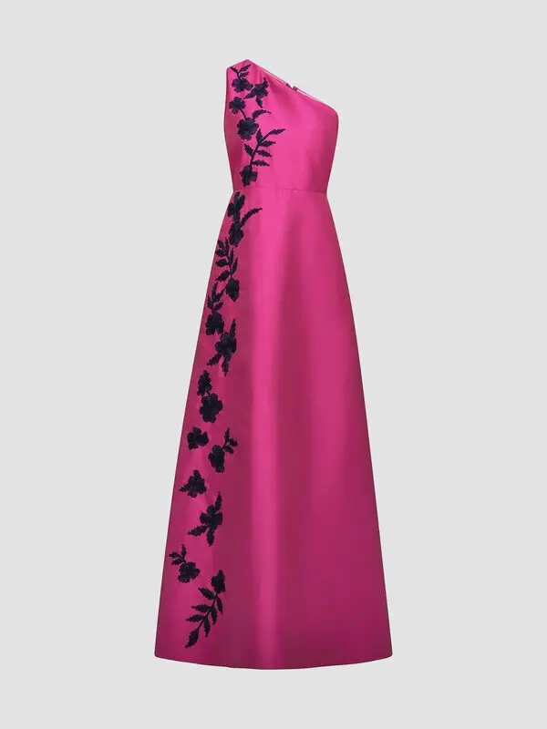 KAY UNGER Madelyn Embroidered A-line Gown