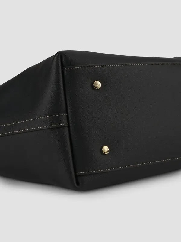 TOD'S Medium Leather Shopping Bag - Nero