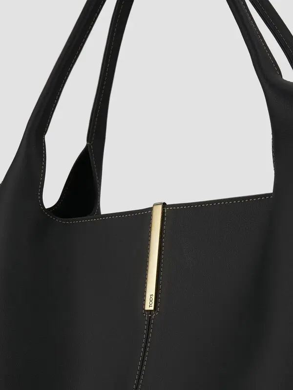 TOD'S Medium Leather Shopping Bag - Nero