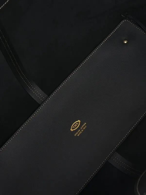 TOD'S Medium Leather Shopping Bag - Nero