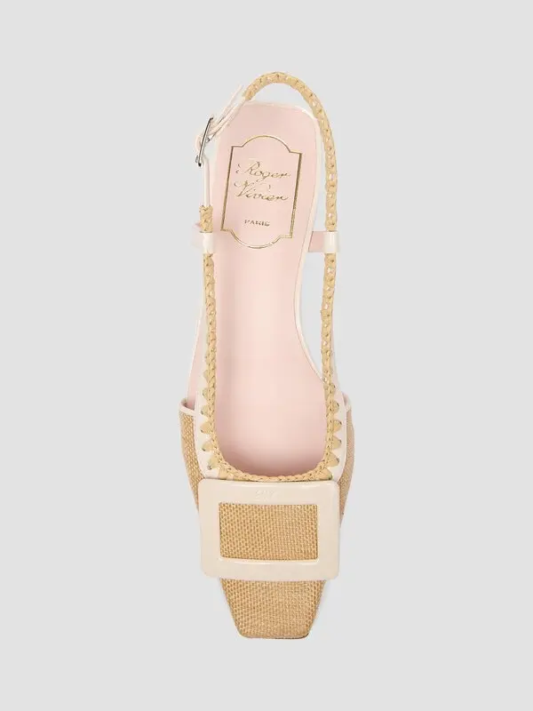 ROGER VIVIER Belle Vivier 25mm Braided Raffia Flats