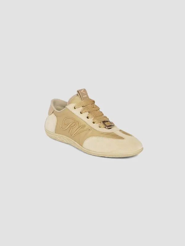 ROGER VIVIER Viv Suede Mesh Low-top Sneakers
