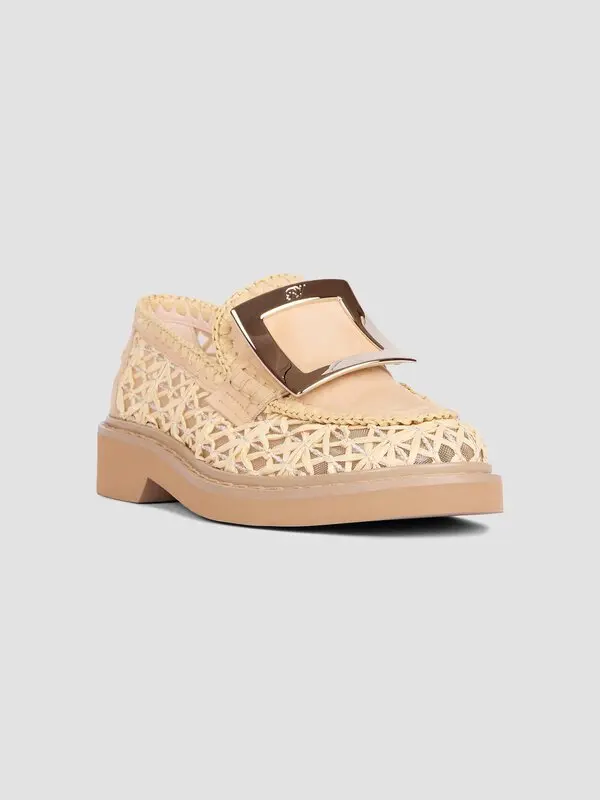 ROGER VIVIER Viv Rangers 25mm Braided Raffia Loafers
