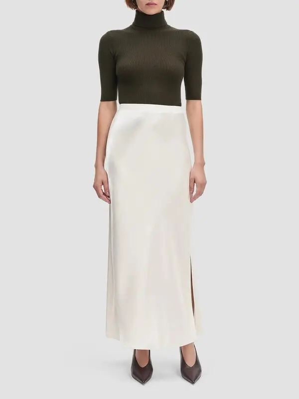 FAVORITE DAUGHTER The Josie Satin Maxi Skirt - Ivory
