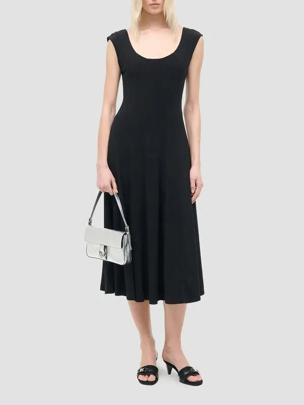 Staud Charlotte Stretch Jersey A-line Midi-dress
