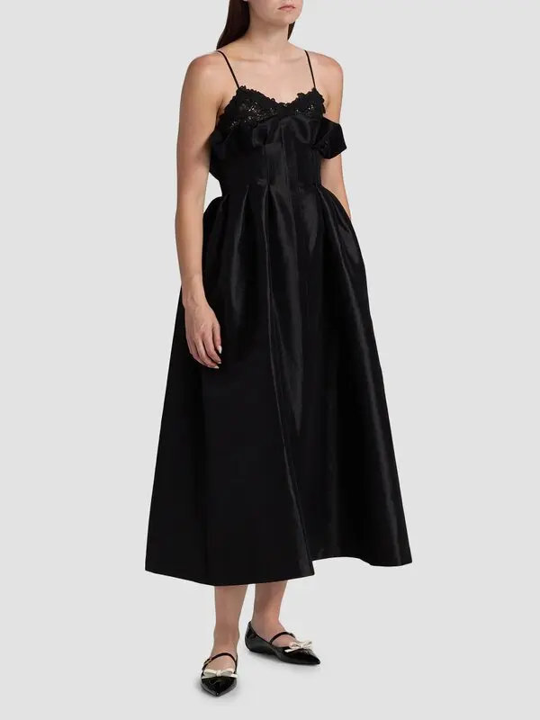 KIKA VARGAS Theresa Taffeta Lace Cocktail Dress