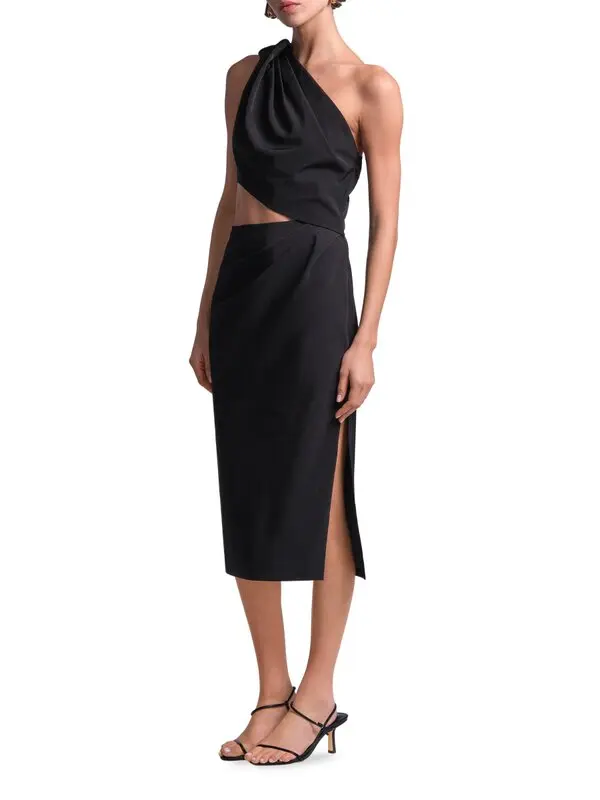 Bcbgmaxazria Isabel Cut-out One-shoulder Midi Dress
