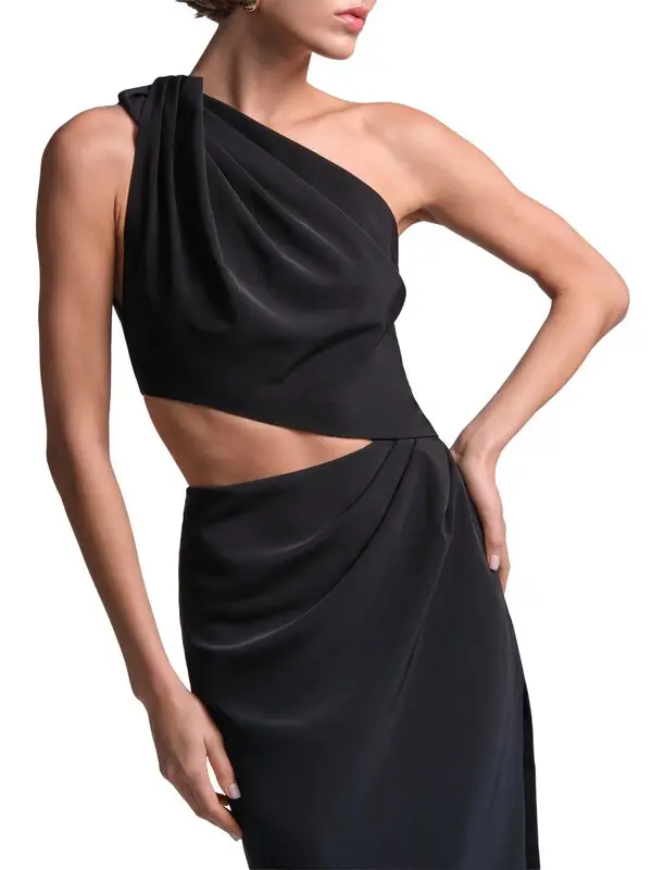 Bcbgmaxazria Isabel Cut-out One-shoulder Midi Dress