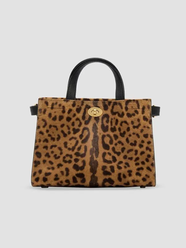 Burberry Mini Cotswolds Leopard-print Calf Hair Tote - Leopard Black