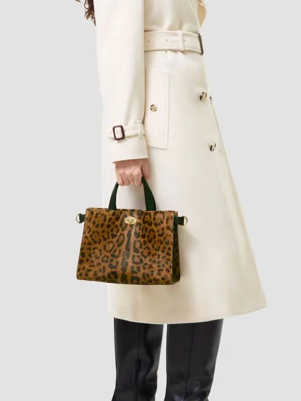 Burberry Mini Cotswolds Leopard-print Calf Hair Tote