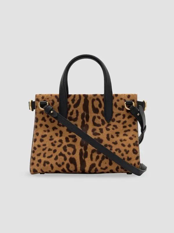 Burberry Mini Cotswolds Leopard-print Calf Hair Tote