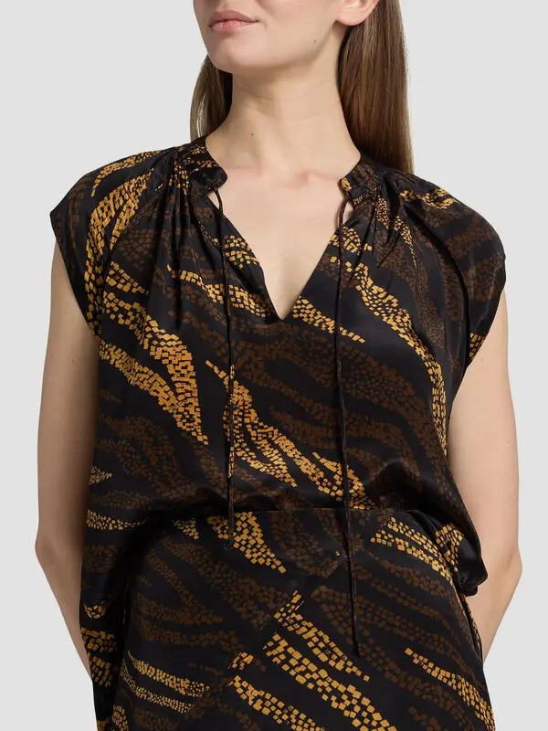 MARIA CHER Bowie Keyla Printed Top - Brown