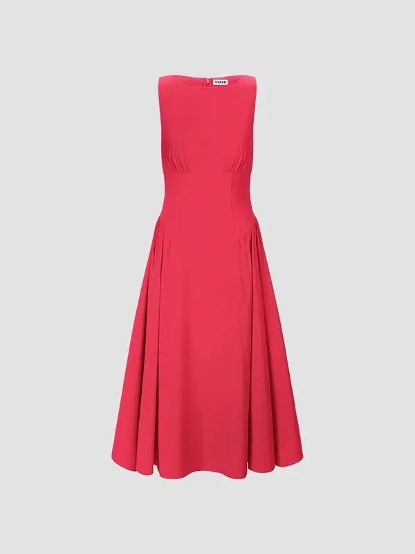 Staud Gwen Cotton Sleeveless A-line Midi-dress