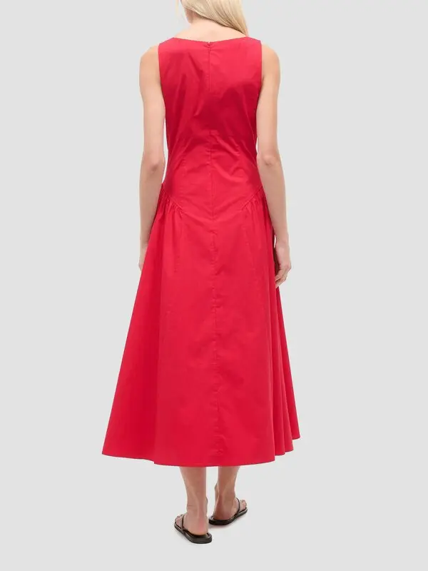 Staud Gwen Cotton Sleeveless A-line Midi-dress