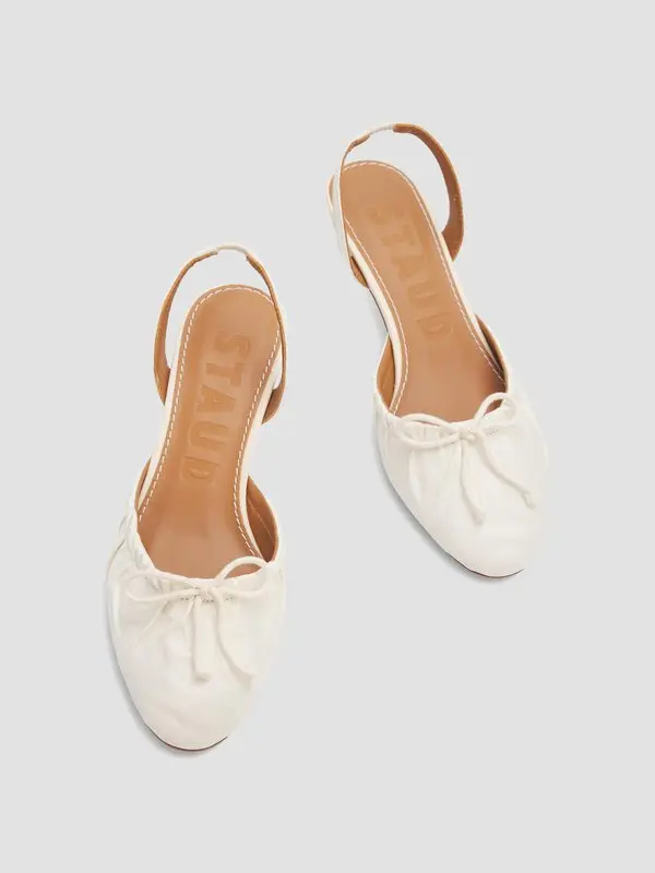 Staud Alba 45mm Satin Slingback Kitten Heels