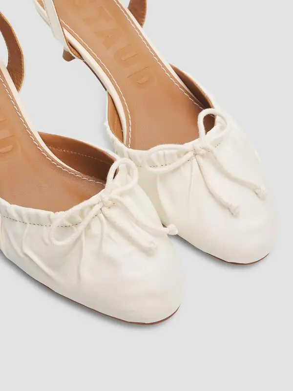 Staud Alba 45mm Satin Slingback Kitten Heels