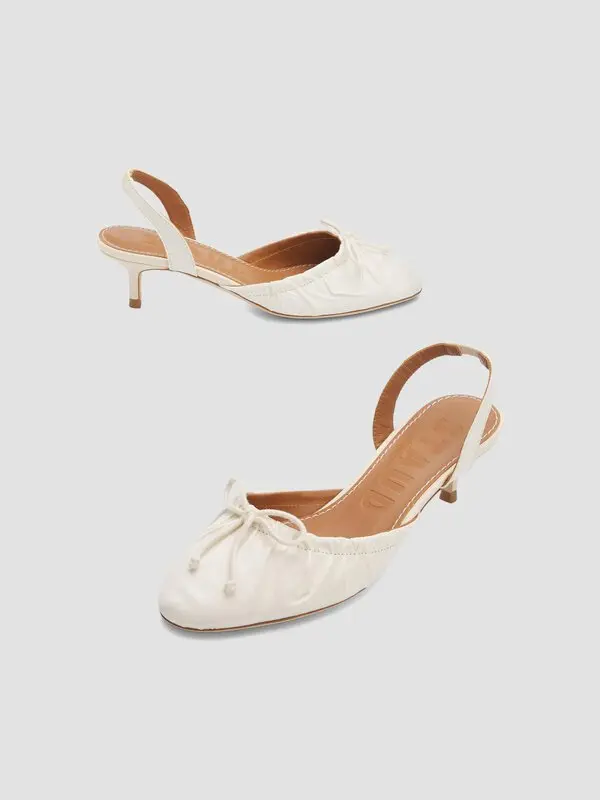 Staud Alba 45mm Satin Slingback Kitten Heels
