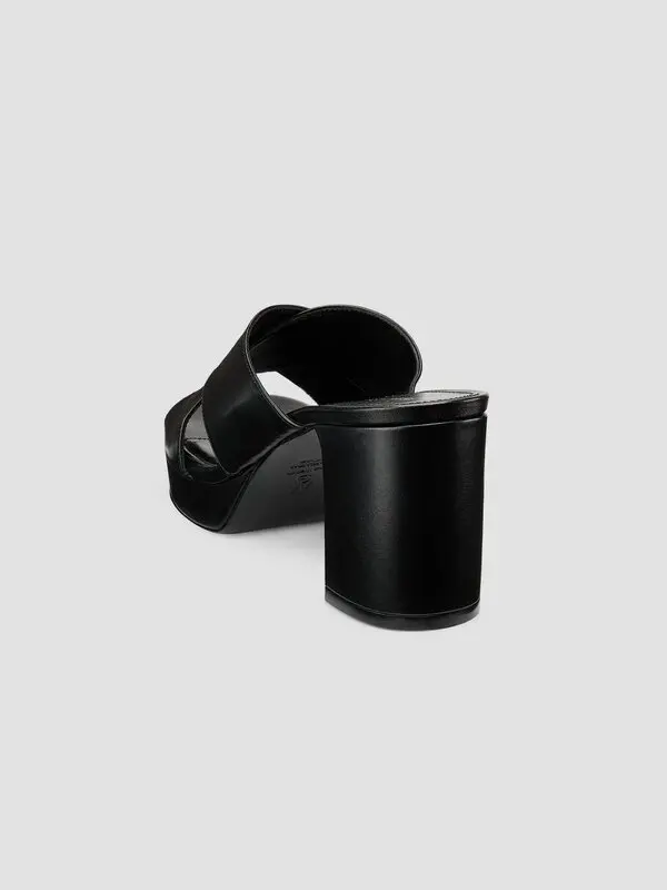 STUART WEITZMAN Dayna 80mm Leather Platform Slide Sandals - Black