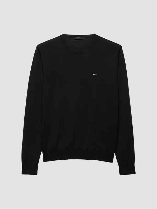 Prada Worsted Wool Crewneck Sweater - Black