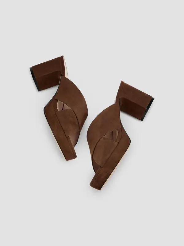 STUART WEITZMAN Dayna 80mm Suede Platform Mules - Cigar