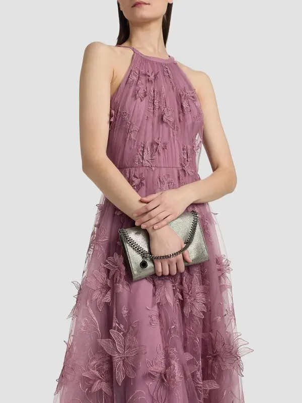 Theia Lux Floral-embroidered Gown