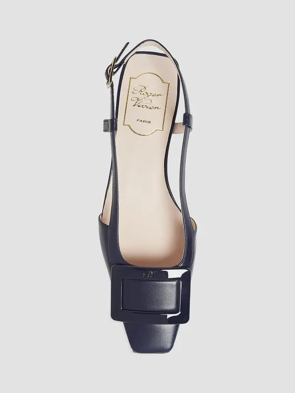 ROGER VIVIER Belle Vivier 25mm Leather Kitten Slingback Pumps