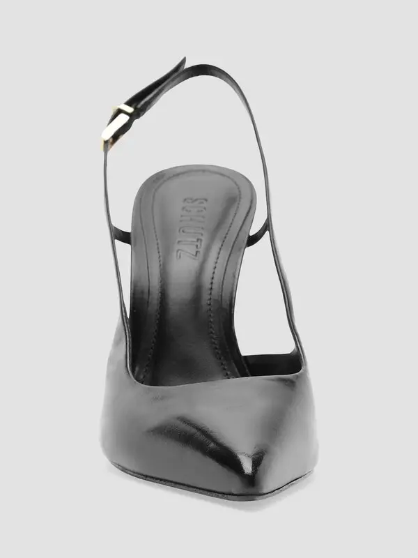 Schutz Boris 110mm Leather Slingback Pumps - Black