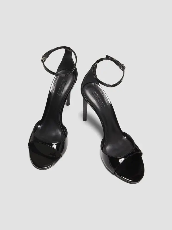 Schutz Scarlett 100mm Patent Leather Stiletto Sandals
