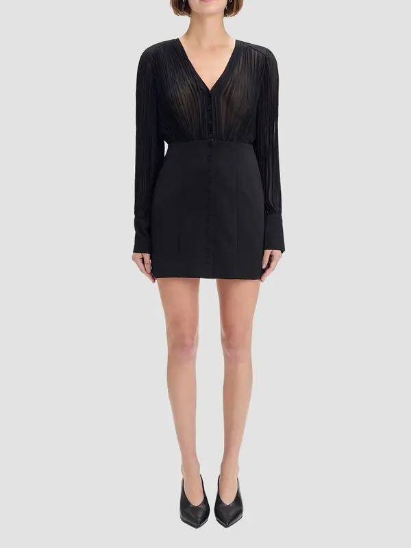 FAVORITE DAUGHTER The Change Me Pleated V-neck Minidress