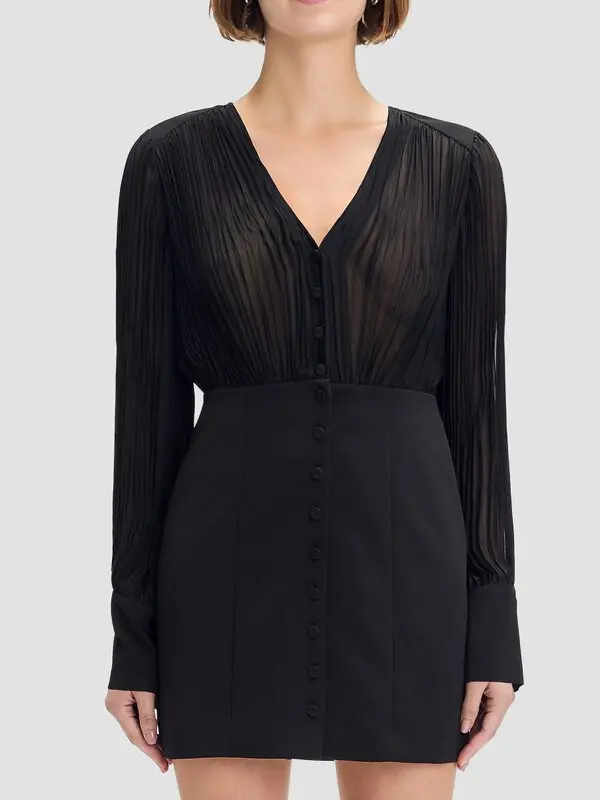 FAVORITE DAUGHTER The Change Me Pleated V-neck Minidress
