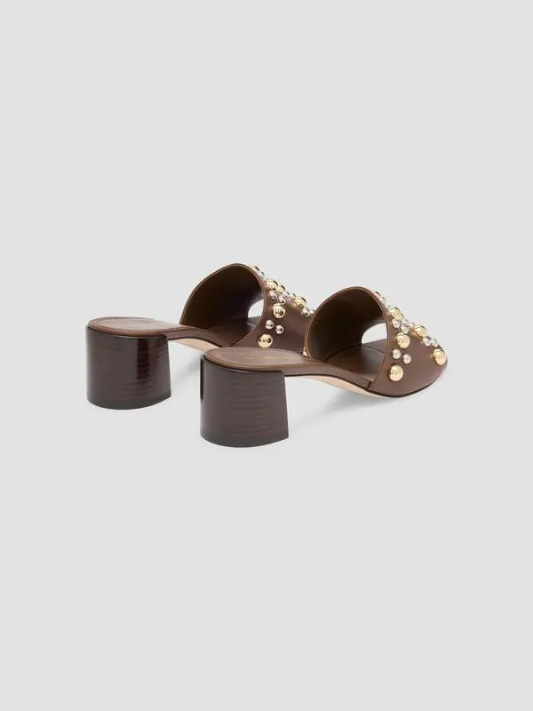 STUART WEITZMAN Perry 50mm Studded Leather Sandals - Cigar