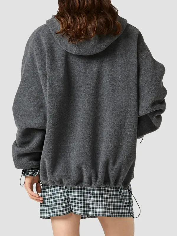 Miu Miu Fleece Zippered Hoodie Jacket
