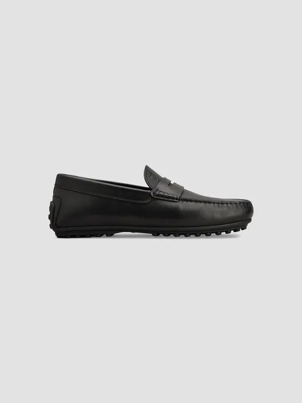 TOD'S City Gommino Leather Driving Loafers - Black