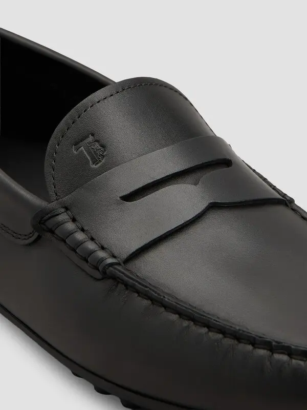 TOD'S City Gommino Leather Driving Loafers - Black