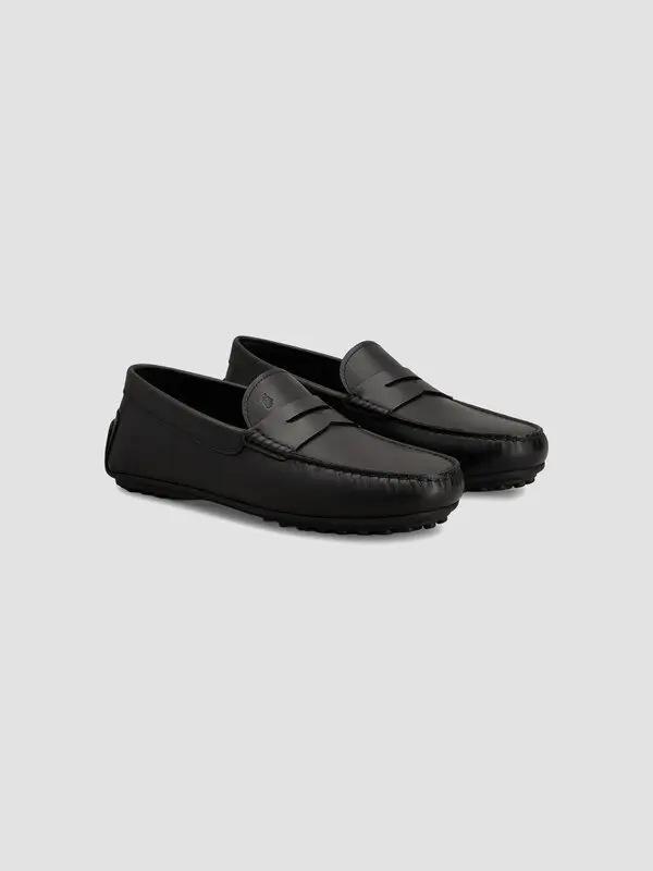 TOD'S City Gommino Leather Driving Loafers - Black