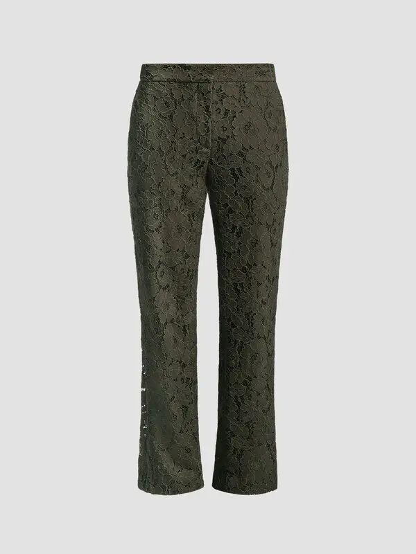 Bcbgmaxazria Safiya Lace Tailored Pants - Dark Olive