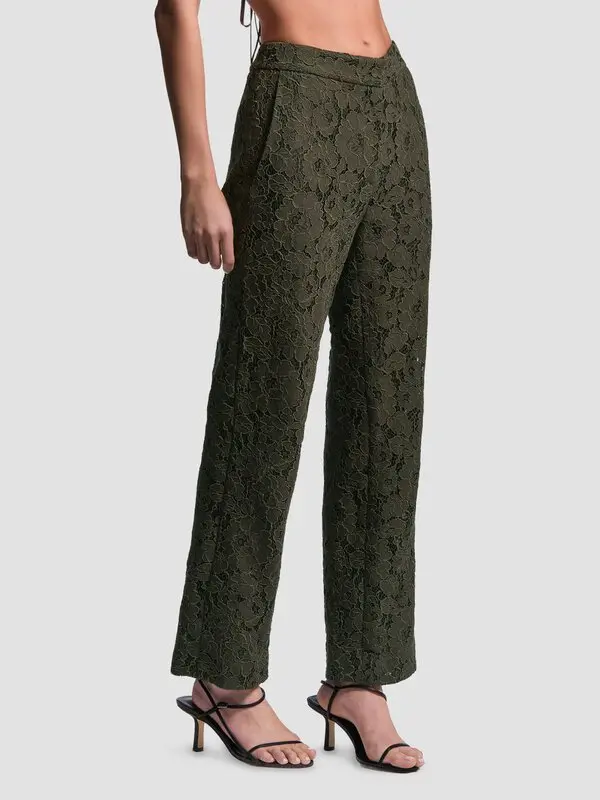Bcbgmaxazria Safiya Lace Tailored Pants - Dark Olive