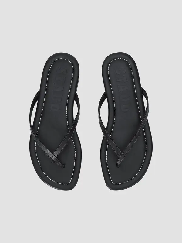 Staud Freja Leather Thong Sandals