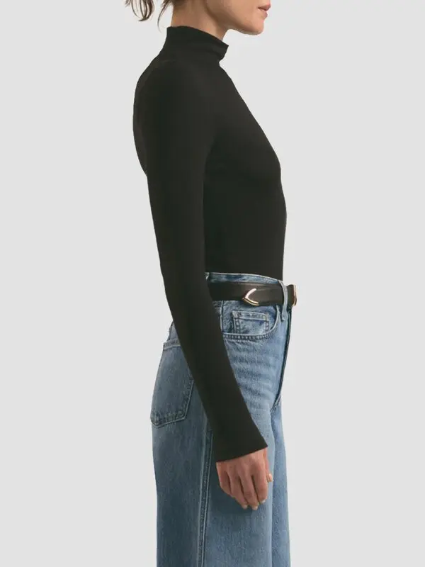 FAVORITE DAUGHTER Ribbed Turtleneck Top