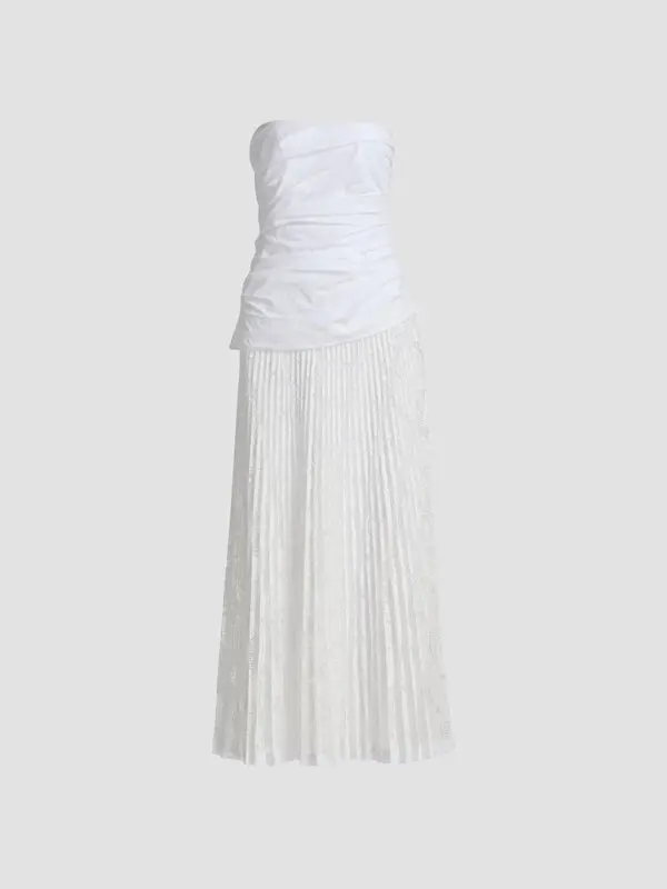 Simkhai Annalise Lace Strapless Midi-dress - Ivory