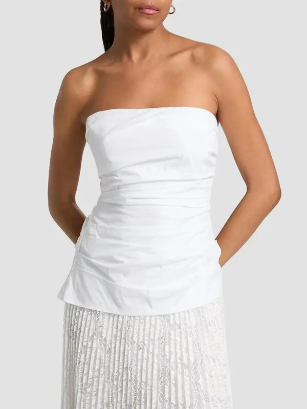 Simkhai Annalise Lace Strapless Midi-dress - Ivory