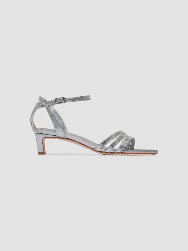Bernardo Lima Kitten Heel Sandals - Silver